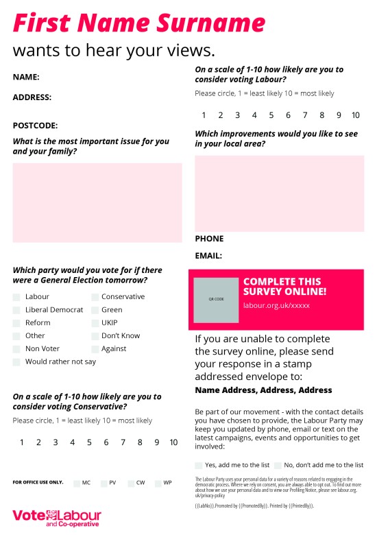 Persuasion Pathway Survey Card