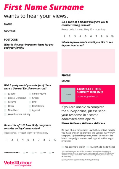 Persuasion Pathway Survey Card